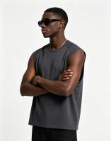 China Cotton Blend Sleeveless T Shirt Quick Dry Mens Basketball Tank Top Loose for sale