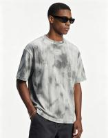 China 200GSM Oversized Drop Shoulder T Shirt Smudge Dye Custom Print Tee Vintage for sale