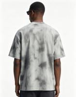 China 200GSM Oversized Drop Shoulder T Shirt Smudge Dye Custom Print Tee Vintage for sale