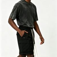 China Five Inch Multi Pocket Cargo Shorts Minimalist Mens Drawstring Casual Shorts Dark for sale