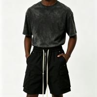 China Five Inch Multi Pocket Cargo Shorts Minimalist Mens Drawstring Casual Shorts Dark for sale
