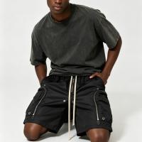 China Dark Sports Sweat Shorts Multi Zipper Mens Drawstring Cargo Shorts RO Style for sale