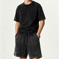 China Snow Wash Sports Sweat Shorts Drawstring 100% Cotton Sweat Shorts For Men for sale