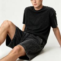 China Snow Wash Sports Sweat Shorts Drawstring 100% Cotton Sweat Shorts For Men for sale