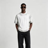 China 310GSM Basic Crew Neck Tee 100% Cotton Oversized Drop Shoulder T Shirt Heavyweight for sale