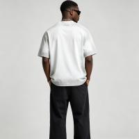 China 310GSM Basic Crew Neck Tee 100% Cotton Oversized Drop Shoulder T Shirt Heavyweight for sale