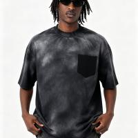 China 285G Cotton Cloud Spray Wash Oversized Vintage Pocket T-Shirt Wholesale for sale