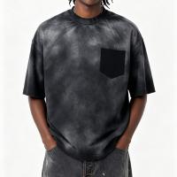China 285G Cotton Cloud Spray Wash Oversized Vintage Pocket T-Shirt Wholesale for sale