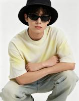 China 160G Cotton Watercolor Gradient Loose Fit Summer Crew Neck Tee 5 Colors for sale