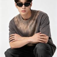 China 260G Cotton Sulfur Washed Oversized Drop Shoulder All-Season Street Tee 2 Colors for sale
