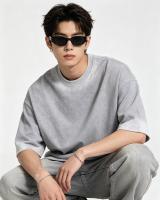 China 210G Cotton Spray Marble Gradient Oversized Drop Shoulder Multi-Season Tee 6 Colors for sale