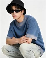 China 210G Cotton Spray Marble Gradient Oversized Drop Shoulder Multi-Season Tee 6 Colors for sale