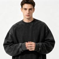 China 400GSM Heavyweight Cotton Sweatshirt Drop Shoulder Crew Neck Men'S Casual Pullover For Spring Wear for sale