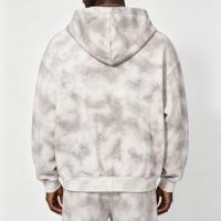China Men’s Tie-Dye Zip-Up Hoodie 410G Oversized Streetwear Casual Full-Zip Sweatshirt for sale