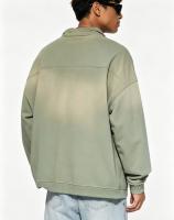China 465G Cotton Blend Gradient Zip Stand Collar Oversized Street Jacket 4 Colors Spring Autumn for sale