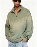 China 465G Cotton Blend Gradient Zip Stand Collar Oversized Street Jacket 4 Colors Spring Autumn for sale