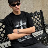 China Heavy Cotton Basic Crew Neck Tee Loose Fit Short Sleeve Crew Neck Vintage for sale