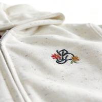 China Heavy Terry Fleece 	Men's Heavyweight Hoodie Speckled Floral Embroidery Fleece Zip Up Jacket Oversized for sale