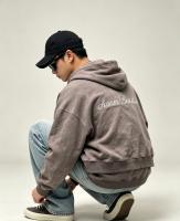 China Double Layer Mens Zip Up Hoodie Embroidery Oversized Hoodie Streetwear Vintage Washed for sale