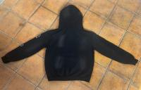 China Vintage Faded Washed Hoodie, Leopard Print Lined Hood Oversized Black Sweatshirt for Men for sale