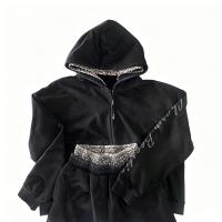 China A529 Chiying Vintage Washed Zip Up Hoodie Men Leopard Lined Hood Oversized Cursive Print Streetwear Jacket for sale