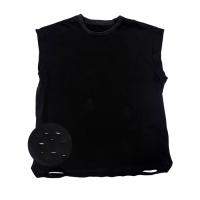 China Vintage Crinkle Washed Ripped Sleeveless T Shirt Distressed Raw Edge Cut Off Vest for sale