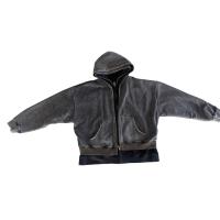 China A530 Chiying Vintage Acid Wash Double Layer Zip Up Hoodie Men Oversized Cursive Back Print Streetwear Jacket for sale