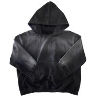 China A513 Chiying Vintage Acid Wash Distressed Hole Pullover Hoodie Men Oversized Washed Black Streetwear Hooded Sweatshirt for sale