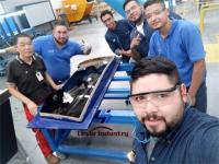 China Continuous Cylindrical Bending Glass Tempering Furnace 1200x600mm for Automotive Windows for sale