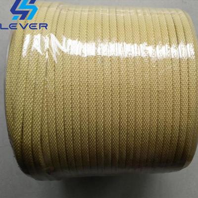 China Kevlar Aramid Rope 5.5x5.5mm for Tamglass Glass Tempering Furnace Roller High Temperature for sale