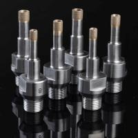 China Sharp Threaded Shank Glass Diamond Drill Bit With 75mm 95mm Length Hole for sale