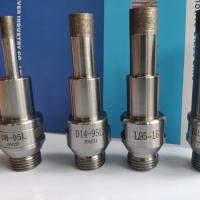 China Sharp Threaded Shank Glass Diamond Drill Bit With 75mm 95mm Length Hole for sale