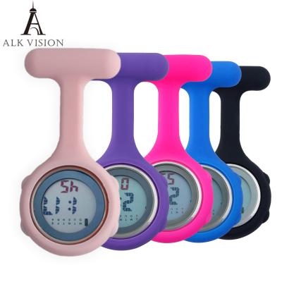 China Silicone Digital Watch Led Background Light Nurse Watch FOB Pocket Watch Gift For Nurse Hospital Doctor Medical Clock For Nurse Students for sale
