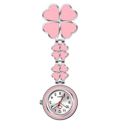 China NURSE WATCH Featuring Four Leaf Clover Back Clip Alloy Case and Chain fine plate Custom Logo Options Available in Multiple Colors for sale