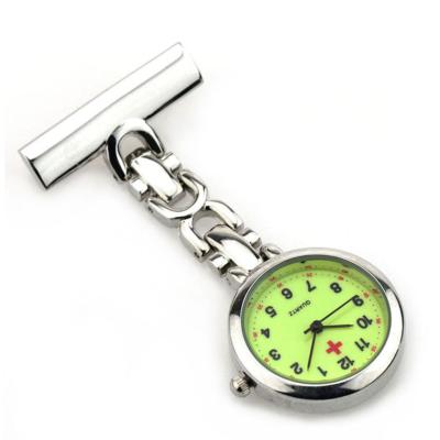 China Classic Nurse Pocket Watch Glow in Dark Dial Plate and Black Hands. Alloy case and chain. for sale