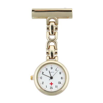 China Classic Nurse Pocket Watch White plate and black hands. Alloy case and chain. for sale