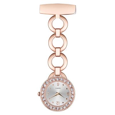 China Nurse Pocket Watch Silver Elegant Women Brooch Nurse Watch Fashion Fob Nurse Watch Rose Gold Diamond Pendants Clocks Hot for sale