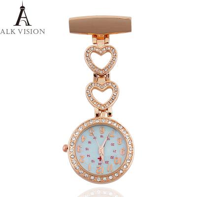 China Nurse Watches Clip-on Fob Japan Movt Brooch Hanging Watches for Nurse Men Women Full Steel Pocket Watch relogio Clock for sale