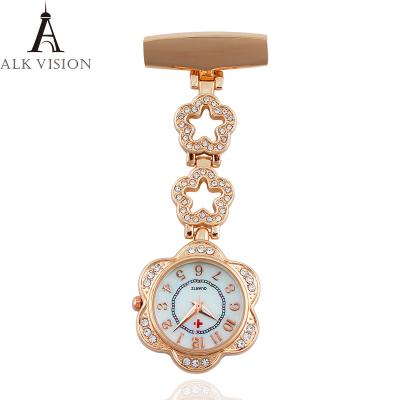 China Nurse Watch Clip-on Fob Brooch Hanging Watches Quartz Movement Men Women Steel Pocket Watch Hospital Gift Japan Round for sale