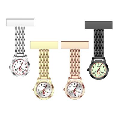 China FOB Nurse Pocket Watch Silver Brooch Nurse Watch Hospital Quartz Clock Luminous Doctor Watches Creative Doctor Nursing G for sale