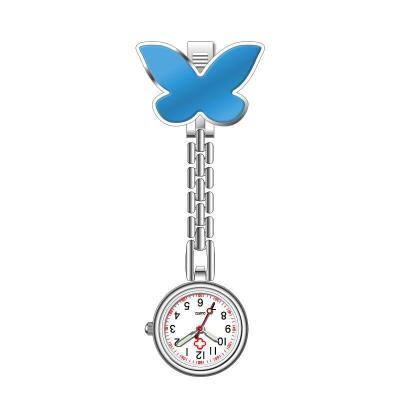 China Butterfly Nurse Watch Medical Hanging Brooch Doctor Pocket Watch Quartz Luxury Crystal Luminous Hospital Gift Dropshippi for sale