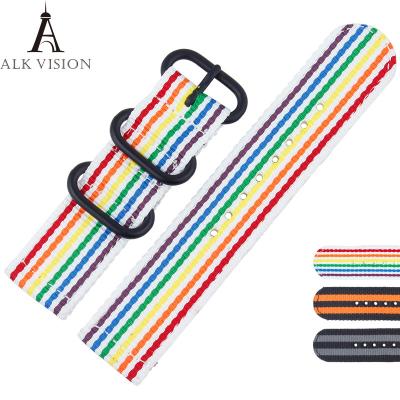 China Canvas Nylon Band for Watch Watchband Sports Strap Belt for Women Men Watches Accessory Bracelet Wristband Diy Parts Pin for sale