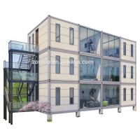 China Zontop Modern Luxury  Easy Assemble Steel Prefabricated 2 Story Frame 20ft 40 Ft  Shipping Container House for sale