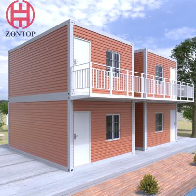 China Zontop Two Floor 2 Bedroom Prefabricated Modular Houses Modern Cheap Prefab Luxry Container Home for sale