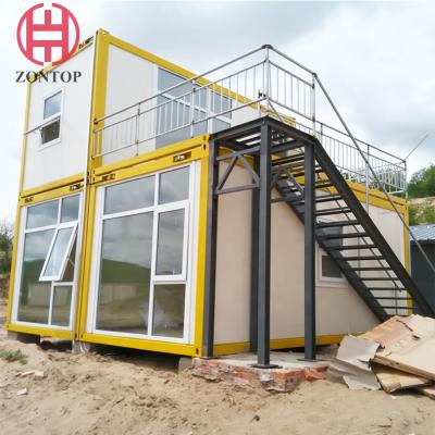 China Zontop  Modern Living Portable Shipping Cost Folding 40 Ft 20 Ft Container Homes Luxury Prefabricated House for sale