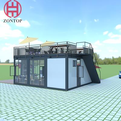 China Zontop China Supplier Living Container House Mobile Prefab House Apartment Shop Pack Container  Home for sale