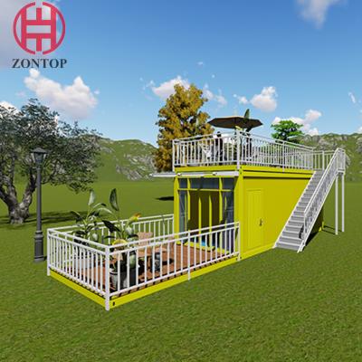 China Zontop 20ft 40ft Luxury Modern Portable Fully Furnished Prefabricated  Storage Prefab  Container  Home House for sale