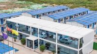 China Zontop Modern Luxury Quick Concrete Construction Complete Large Modular Prefab Glass  Flat Pack Container House for sale