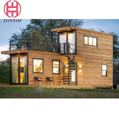 China Zontop  Luxury 40 Feet Stackable Flat Pack Fully Furnished Prefabricated  Storage Prefab  Container  Home House for sale