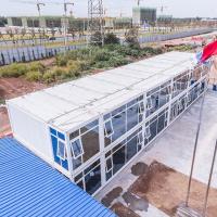 China Zontop Materials Bolt 20 Ft Well Camp Glass Foldable Tiny Folding Install Prefab Two Story Steel Prefab Container Houses for sale